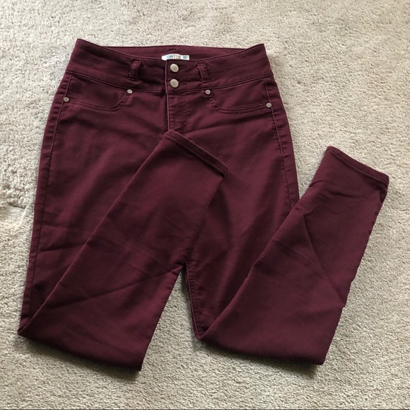 love, Fire | Jeans | Love Fire Burgundy Straight Leg Jeans Sz 9 | Poshmark